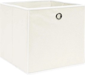 Úložné boxy 4 ks bílé 32 x 32 x 32 cm textil 288349