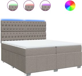 Box spring postel s matrací taupe 200x200 cm textil 3294086