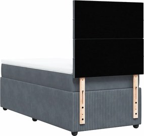 Box spring postel s matrací tmavě šedá 90x190 cm samet 3292215