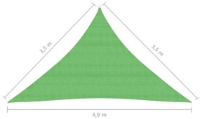 Stínící plachta 160 g/m² světle zelená 3,5 x 3,5 x 4,9 m HDPE - Default Title