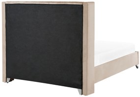 Béžová čalouněná postel s rámem LUBBON 180 x 200 cm Beliani