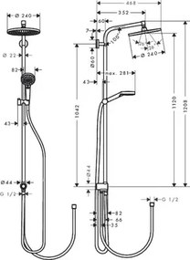 Hansgrohe Crometta - Sprchový set 240 Showerpipe pro renovace | 1proud