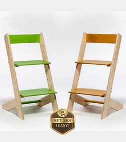 Lucas Wood Style - rostoucí židle EASY LINE zvýhodněný set 2 ks -  zelená + buk