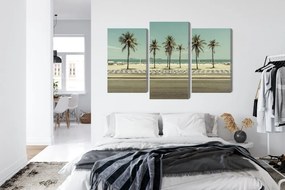 Vícedílný obraz Palmy Na Pláži Ipanema V Rio De Janeiru Nedostatek Nedostatek Přírodní plátno 180x120