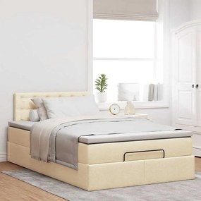 Osmanský rám postele s matrací krémově 120x200cm textil 3311620