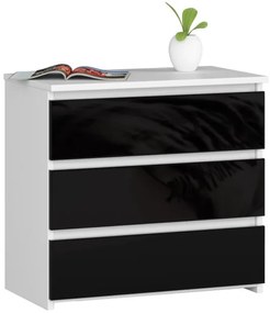 Noční stolek CL3 60 cm bílý / černý, lesk