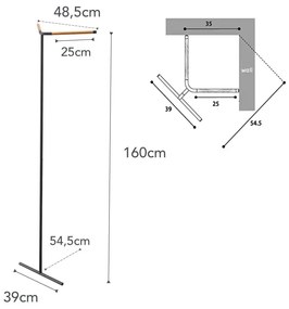 Černý kovový stojan na oblečení Tower – YAMAZAKI