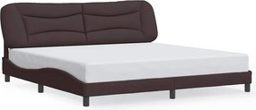 Rám postele bez matrace Hvar tmavě hnědý 200 x 200 cm textil 3207796