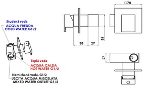 Sapho Sapho, LATUS podomítková baterie pro bidetové spršky, 1 výstup, chrom, 1102-40