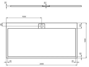 Ideal Standard i.Life Sprchová vanička litá 200 x 100 cm, betonově šedá T5235FS