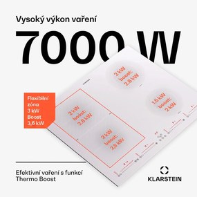 Klarstein Masterzone 60 Hybrid, indukční varná deska, vestavná, 4 flex zóny