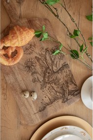 Dřevěné servírovací prkénko s králíkem Board Wood Rabbit - 25*2*50 cm