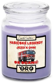 Svíčka Hasičské legendy – Scania (Vůně svíčky: Levandule)