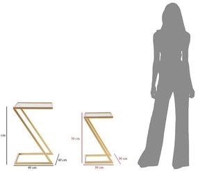 Odkládací stolky v sadě 2 ks se skleněnou deskou 40x40 cm Zet – Mauro Ferretti