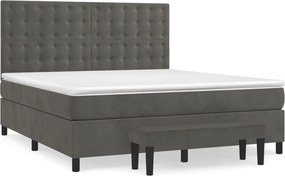Box spring postel s matrací tmavě šedá 160x200 cm samet 3138092
