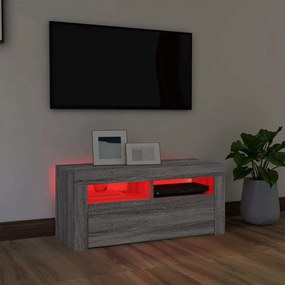 vidaXL TV skříňka s LED osvětlením 90 x 35 x 40 cm [815691] Barva: hnědý dub