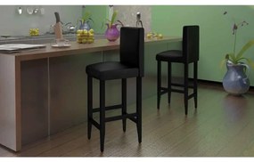 Barové stoličky 4 ks černé umělá kůže - Default Title