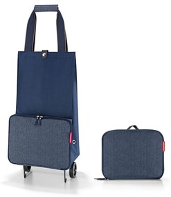 Skládací taška na kolečkách Reisenthel Foldabletrolley Herringbone dark blue