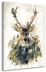 Obraz na plátně Jelen ABSTRAKT Zvířata Příroda - 60x90 cm