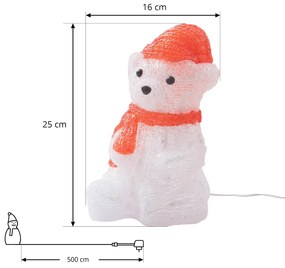 Lindby Yuki LED dekorační figurka, plast, medvěd