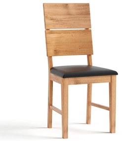 Dubová židle Verto s čalouněným potahem z černé ekokůže