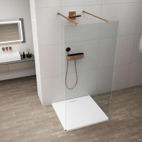Polysan Esca - Sprchová stěna Walk-In 120x210 cm, Antidrop, čiré sklo/měď mat ES1012-10