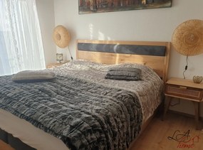 Šedý chlupatý hotelový běhoun na postel Tiara - 240*100*3cm