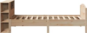 Postel s knihovnou bez matrace 75 x 190 cm masivní borovice 3323089