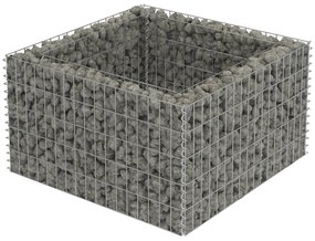 Gabionový vyvýšený záhon pozinkovaná ocel 90 x 90 x 50 cm 143557