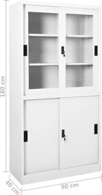 vidaXL Kancelářská skříň posuvné dveře 90x40x180 cm ocel [335962] Barva: světle šedá