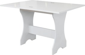 Jídelní rohový SET CORNER bílá/šedá látka
