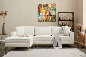 Hanah Home Rohová pohovka BERLIN krémová se zlatou levá 258 cm