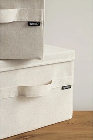 Béžový látkový úložný box s víkem 31x41x22 cm Soft Storage Medium – Bigso