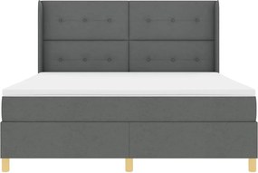 Postel s boxspringem s čelo Tmavě šedá 180 x 200 cm textil 3341848