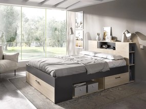 Aldo Manželská postel s úložným prostorem Lanka graphite