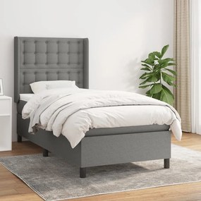 Box spring postel s matrací tmavě šedá 90x190 cm textil 3131714