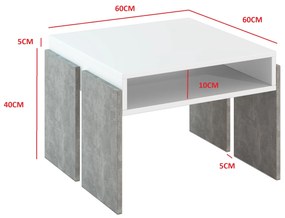 Konferenční stolek Ramea (bílá + kámen). 1055243