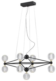 Černé závěsné LED světlo Nova Luce Belinda 96 cm
