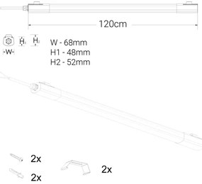LED Podlinkové svítidlo LED/60W/230V 6000K 120 cm IP65 černá