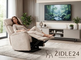 Elektrické polohovací TV křeslo VOJO - béžová látka