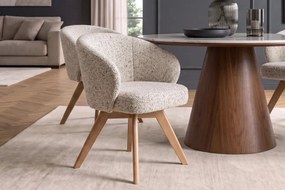 Designová otočná židle Tolinka béžová / přírodní