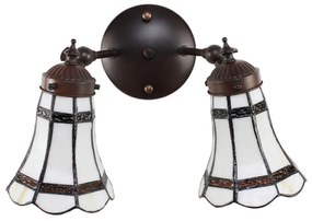 Nástěnná lampa Tiffany s bílými stínidly BrownLine – 30x23x23 cm