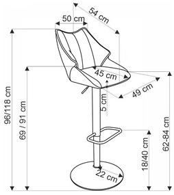 Barová židle Eleanor, béžová