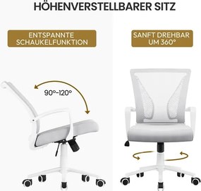 Kancelářská židle Yaheetech – světle šedá (267709041205)