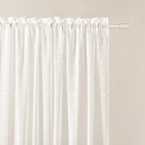 Moderní krémová záclona  Marisa  s páskovým závěsem 300 x 250 cm