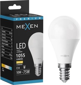 Mexen Nova, LED žárovka E14, G45, 10W, teplá - 3000K, 1055 lm - L101-E14-1030-01
