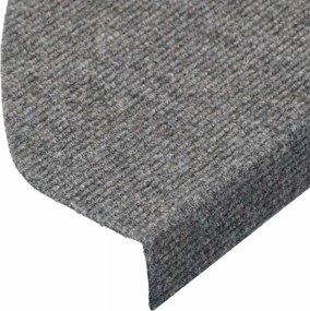 Samolepicí nášlapy na schody 15 ks 65x22,5x3,5 cm šedé 136397