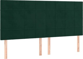 Box spring postel s matrací tmavě zelená 160x200 cm samet 3132690