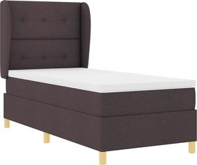 Postel s boxspringem s čelo Tmavě hnědá 200 x 100 cm textil 3340742