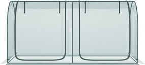 Outsunny mini skleník 2,49x1,2 m s dveřmi na ochranu rostlin na zahradu a balkon, ocelový rám a HDPE síť tmavě zelená | Aosom.de